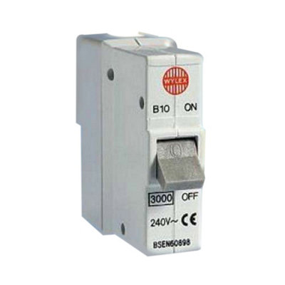 10 Amp Wylex MCB (MCB) Colour coded grey