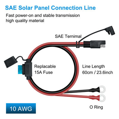 10 AWG SAE Connector, SAE to ORingTerminal Harness, 12V Motorcycle Car ...