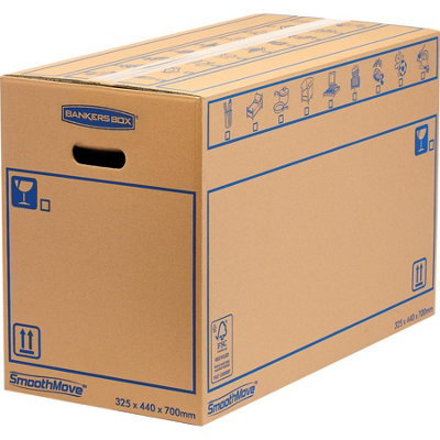 10 BANKERS BOX Cardboard Moving Boxes 100L Heavy Duty Double Wall Boxes ...