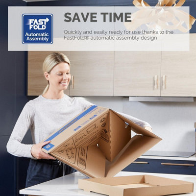 10 BANKERS BOX Cardboard Moving Boxes 37L Heavy Duty Double Wall Boxes ...