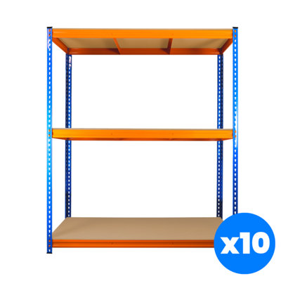 10 Bays of 3 Tier ULTRA HEAVY DUTY Storage Racking 1800h x 1500w x 450d ...