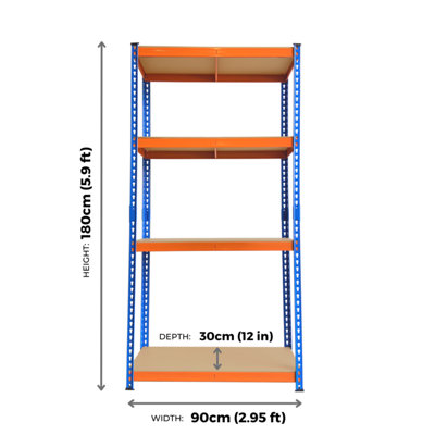10 Bays of 4 Tier Extra Heavy Duty Storage Racking 1800h x 900w x 300d ...
