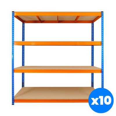 10 Bays of 4 Tier ULTRA HEAVY DUTY Storage Racking 1800h x 1800w x 600d ...