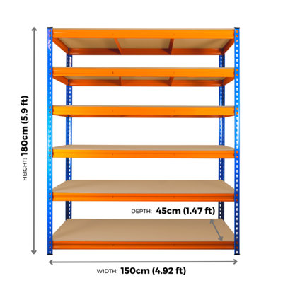 10 Bays of 6 Tier ULTRA HEAVY DUTY Storage Racking 1800h x 1500w x 450d ...