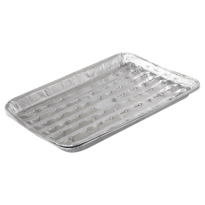 10 BBQ Foil Grill Trays Disposable Aluminium Cooking Serving Trays