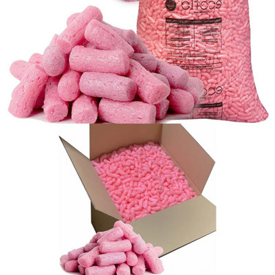 10 Cubic Eco Flo Biodegradable Pink Coloured Packing Peanuts Loose Fill