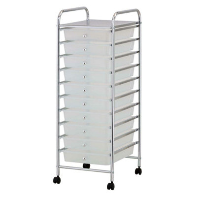 10 Drawer Storage Trolley Unit Organiser On Wheels For Salon - Ideal ...