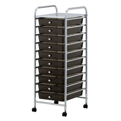 10 Drawer Storage Trolley Unit Organiser On Wheels For Salon - Ideal ...