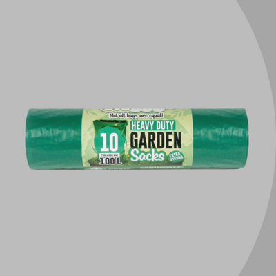 10 Garden Sacks - 100L Green 736 x 990mm | DIY at B&Q