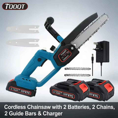 10-inch cordless mini chainsaw, 4000W electric one-hand wood cutter ...
