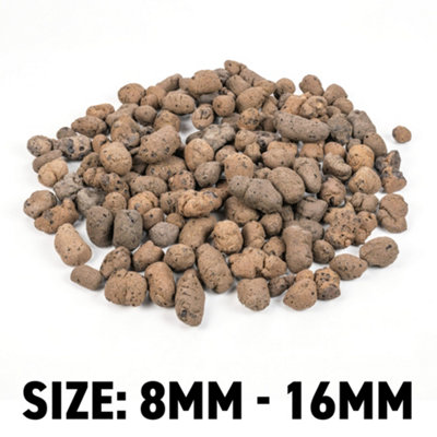 10 l growing media-clay pebbles,medium size 8-16mm, pot plant topper ...