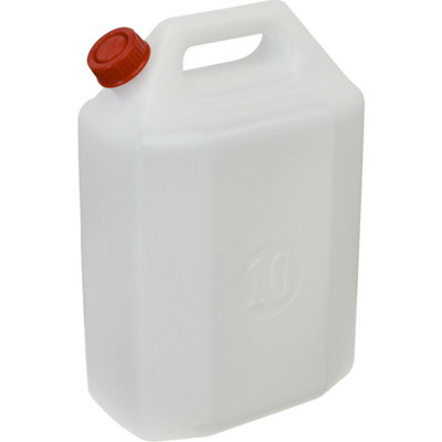 10 Litre Food Safe Plastic Water Container with Screw Cap and Sealing Plug