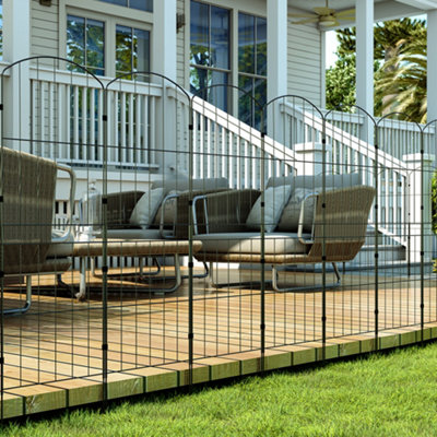 10 Metal Edging Panels, 31x96cm, Decorative Yard Borders for Lawns ...