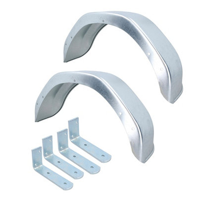 10" METAL MUDGUARDS FENDER (PAIR) FLUSH FIT & 4 (SMALL) ANGLE BRACKETS