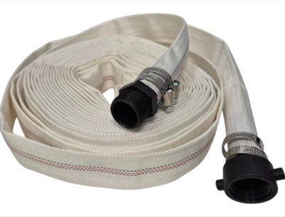 10 METERS - 1" LAY FLAT SET E WITH 4 HOSE CLIPS AND FEMALE THREAD ...