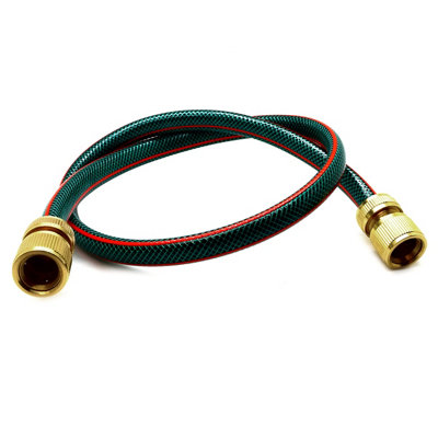 10 metres of Garden Hose Pipe with Brass Connectors Green 4 Layers Reel ...