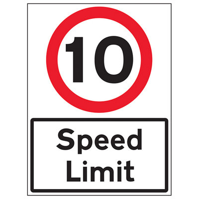 10 MPH SPEED LIMIT Traffic Sign - 3mm Aluminium Composite 450x600mm