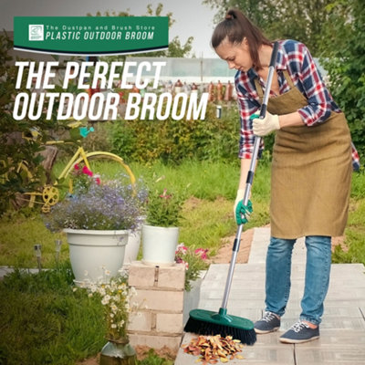 10" Outdoor Broom Garden Yard Brush with Metal Handle