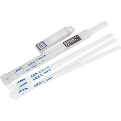 10-Pack 300mm Flexible Bi-Metal HSS Hacksaw Blades with Variable Pitch ...