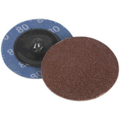 10 PACK - 50mm Quick Change Mini Sanding Discs - 80 Grit Aluminium ...