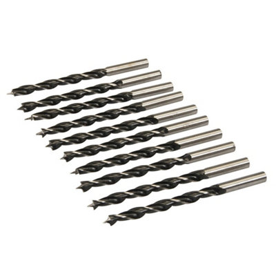 10 Pack 6mm Lip & Spur Drill Bits Round Shank High Carbon Steel Wood ...