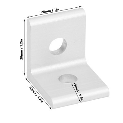10-Pack Aluminum L-Shaped Corner Brackets,90 degree Connectors,2-Hole ...