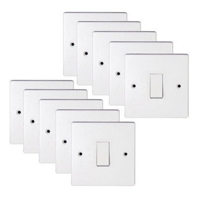 10 Pack Arlec 10A 1 Gang 2 Way White Wall Light Switch Square Edge ...