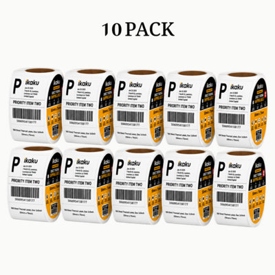 10 Pack Blank White Labels 50x75mm 5000 Total Writable Adhesive ...