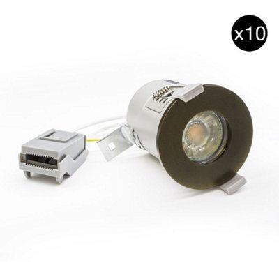 10 PACK - Bronze GU10 Fire Rated Downlight - IP65 - SE Home