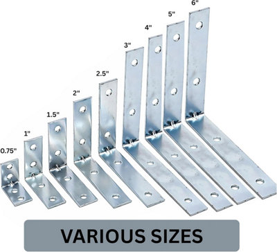 10 Pack Corner Braces Brackets Plates Zinc Plated 5 Inch, Right Angle ...