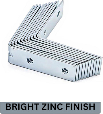 10 Pack Corner Braces Brackets Plates Zinc Plated 5 Inch, Right Angle ...