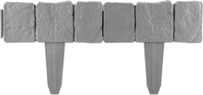 10 Pack Grey Cobbled Stone Effect Garden Lawn Edging Plant Border