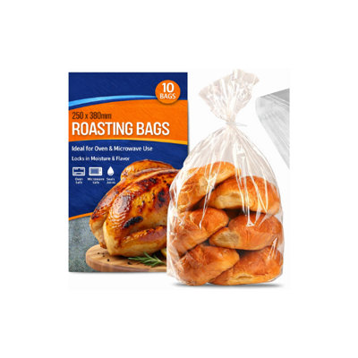 10 pack large roasting bags size 250mm x 380mm oven and microwave safe ...