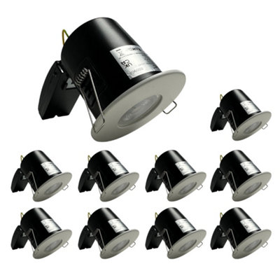 10 Pack - LED Matt White Bathroom Fire Rated Round IP65 Recessed ...