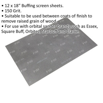 10 PACK - Mesh Orbital Screen Sheets - 12 x 18 Inch - 150 Grit ...