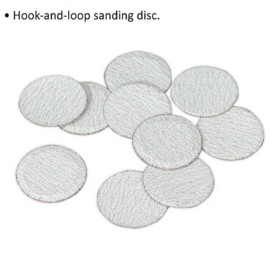 10 Pack of 75mm Hook and Loop Mini Sanding Discs - 60 Grit Aluminium ...