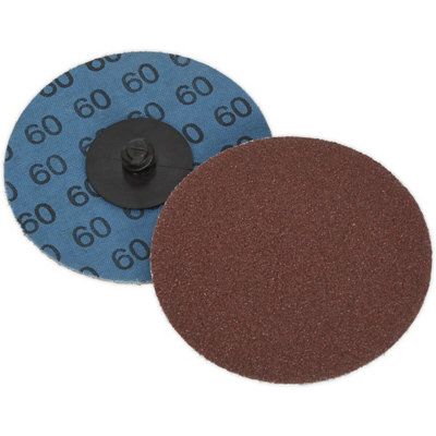 10 Pack of 75mm Quick Change Mini Sanding Discs - 60 Grit Aluminium ...