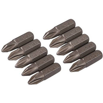 10 PACK PH2 Philips Crosshead Chrome Vanadium Screwdriver Bits 1/4" Hex ...