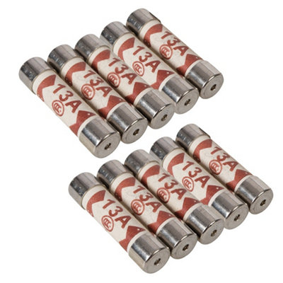 10 PACK Replacement 13A Electrical Fuses 25.4mm Standard Plug Top Fuse ...