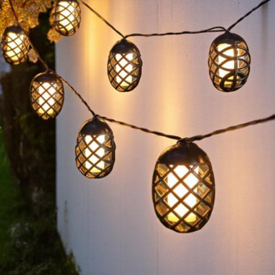 10 Pack Solar Flame Flickering String Lights