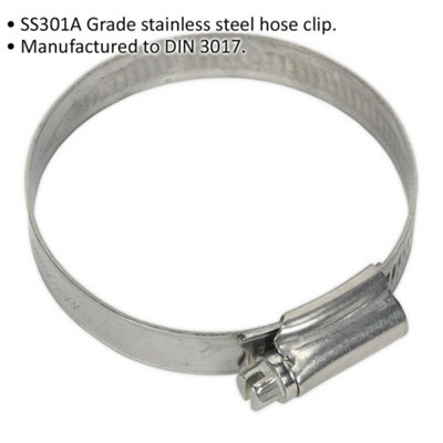 10 PACK Stainless Steel Hose Clip - 44 to 64mm Diameter - Hose Pipe ...