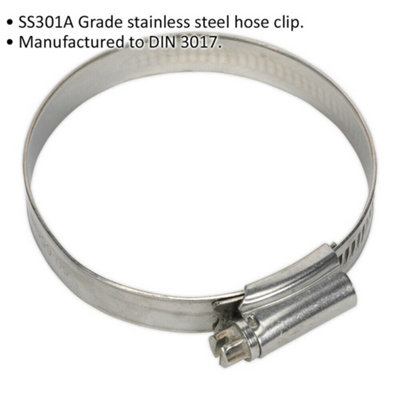 10 PACK Stainless Steel Hose Clip - 55 to 64mm Diameter - Hose Pipe ...