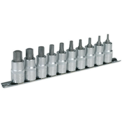 10 PACK TRX Star Socket Bit Set - 1/2" Square Drive - T20 to T70 TORX ...