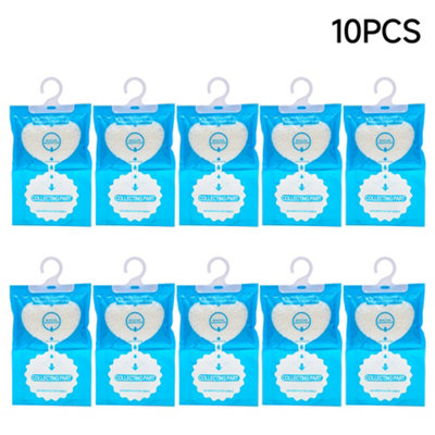 10-Pack Wardrobe Hanging Dehumidifier Bags, 150g