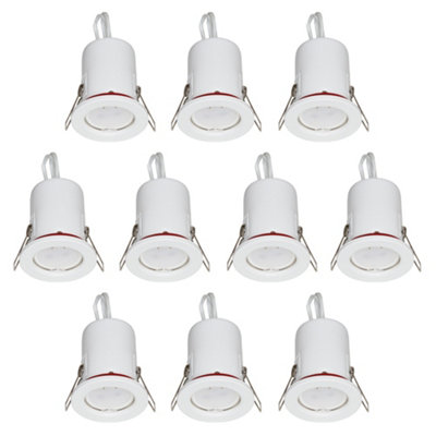 10 Pack White IP20 Fire Rated Recessed Downlighters