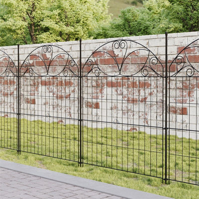 10-Panel Minimalist Style Decorative Garden Fence Set 70cm W x 101cm H