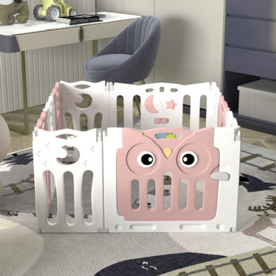 10-Panel Pink Foldable Toddler Playpen, Safety Activity Center, 106 x ...