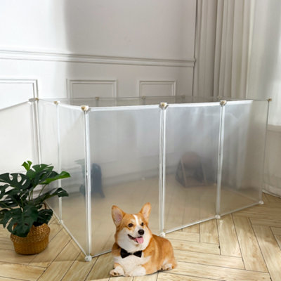 10 Panels Portable Clear Pet Playpen Fence for Outdoor and Indoor Use ...