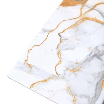 10 Pcs/Pack Marble Finish Wall Panels - Peel and Stick Waterproof ...