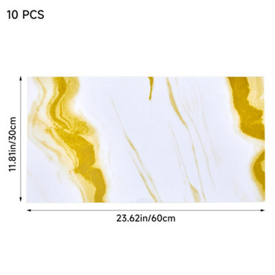 10 PCS Peel and Stick Removable Waterproof Marble Wall PVC Sticker